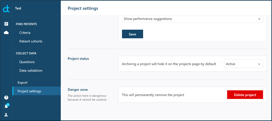 How can I delete a project